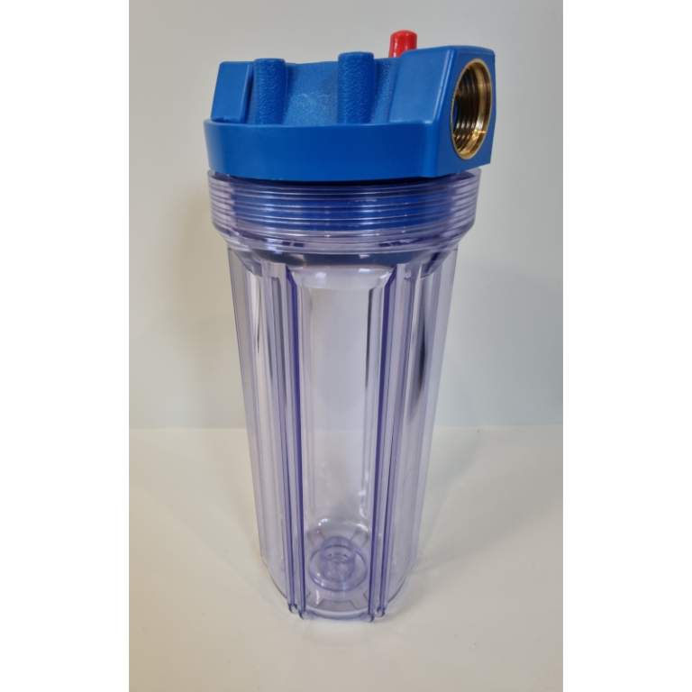 Waterfilter behuizing 10 inch in-out 3/4 inch transparant - Krausen webshop